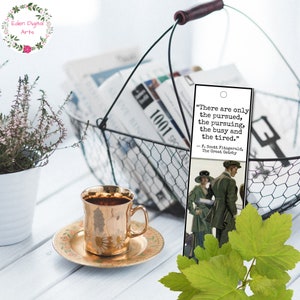 The Great Gatsby Quotes Bookmarks DIY Gift Tags Printable for Book ...