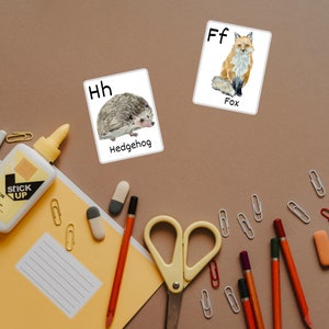 Watercolor Animal Alphabet Flashcards, Montessori Educational Printable ...