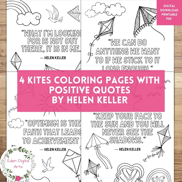 Helen Keller Coloring Pages - Etsy