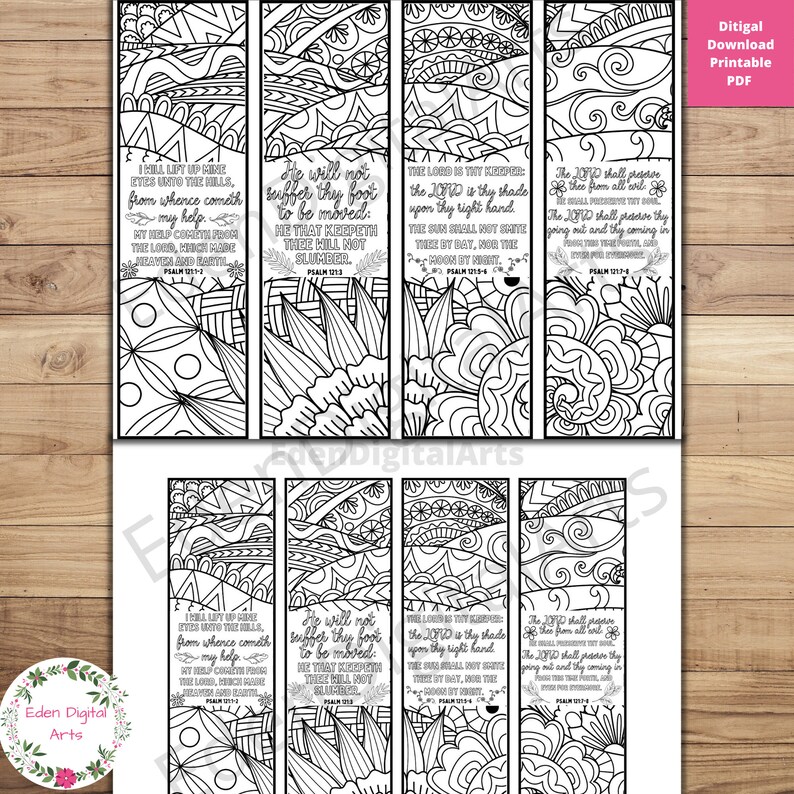 Psalm 121 Coloring Bible Verse Bookmarks KJV Scripture - Etsy UK