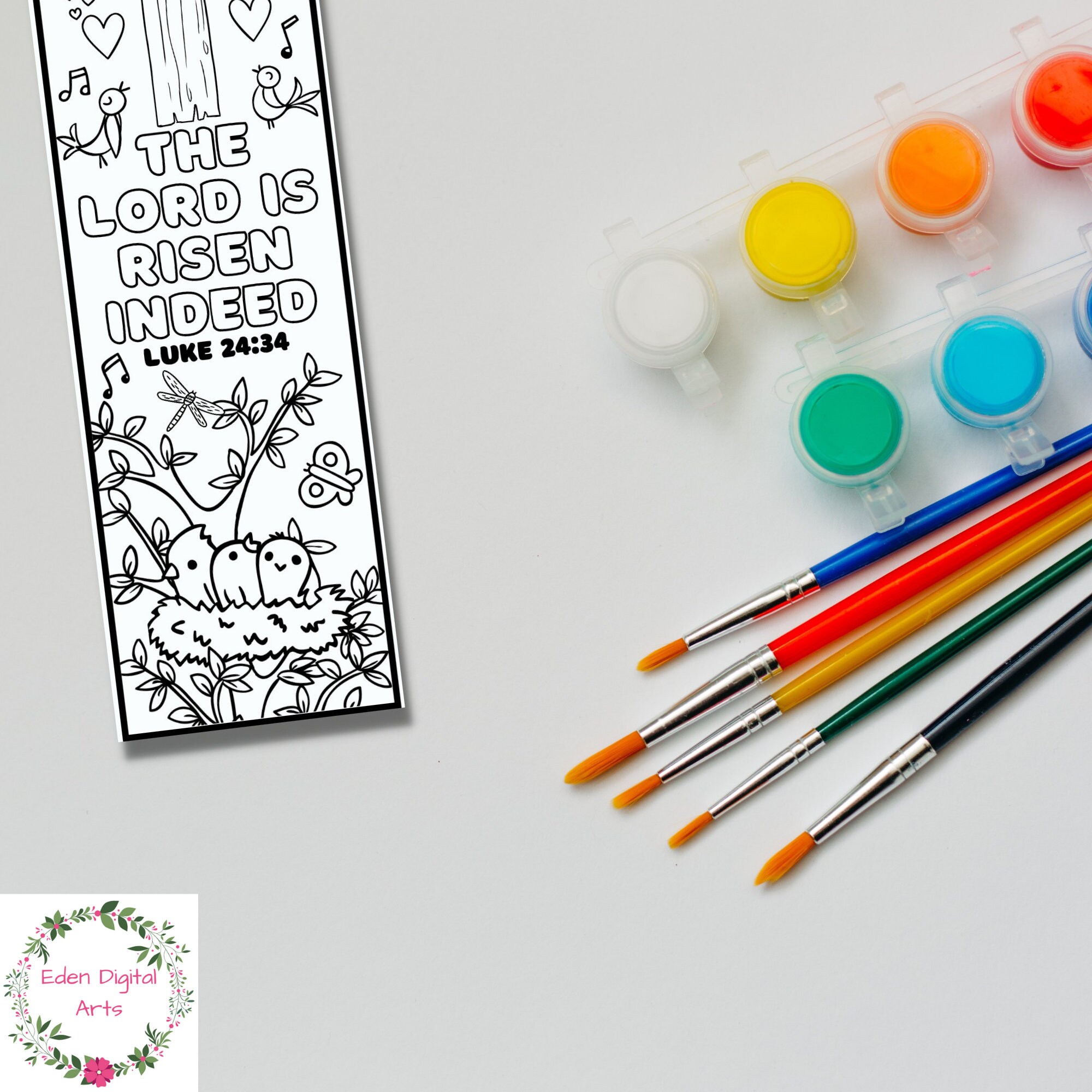 Color Your Bookmarks Easter Bible Verses for Kids Christian | Etsy