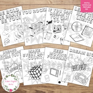 Retro Pop Art Coloring Pages 80s 90s Comic Symbols Inspirational Growth ...