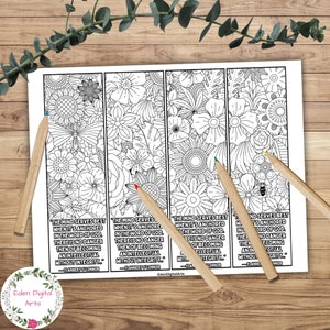 Flannery O'connor Quote Floral Coloring Bookmarks, Activity Book Club ...