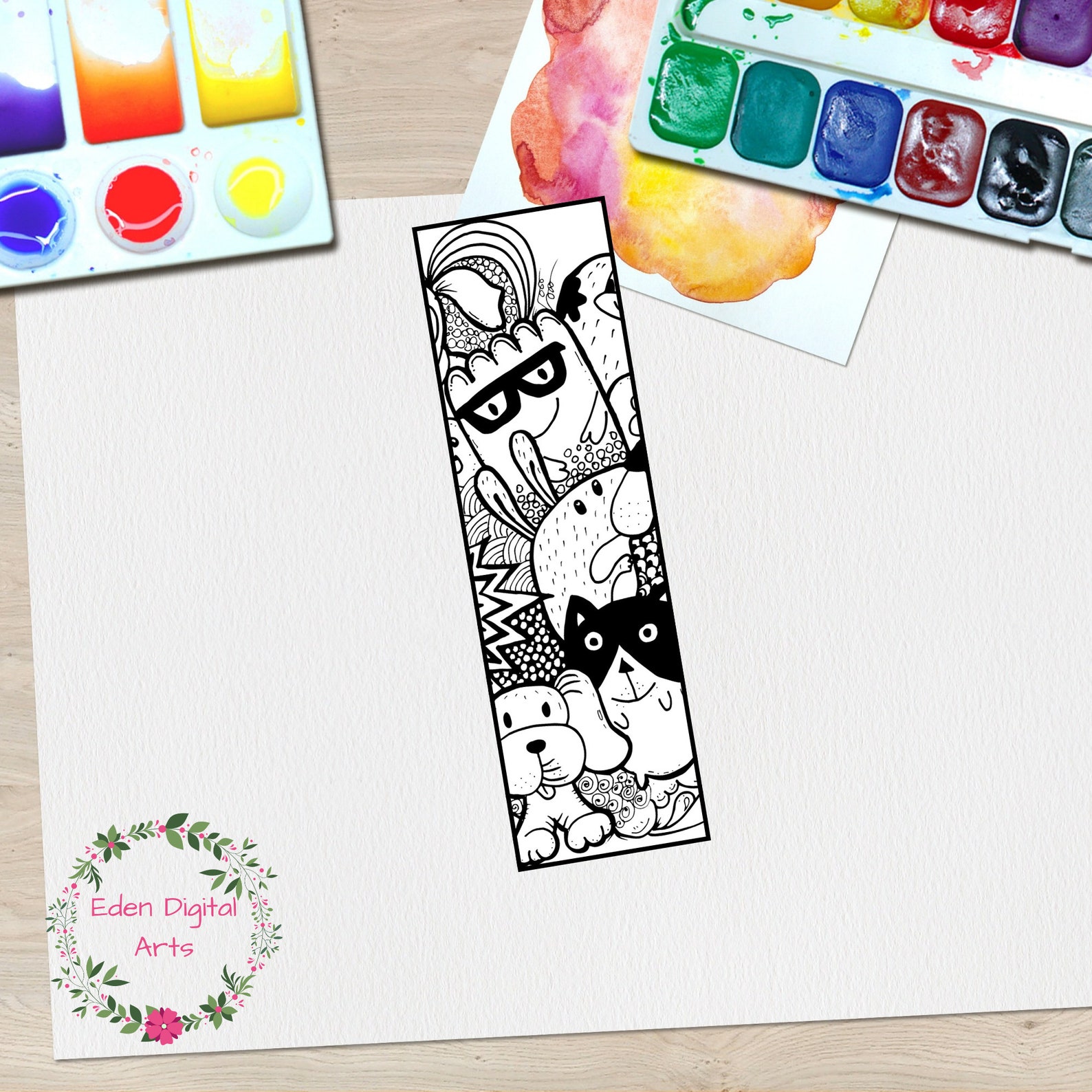 Cute Kawaii Animals Coloring Bookmarks for Kids and Adults - Etsy