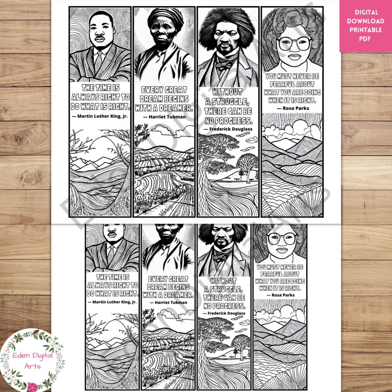 Black History Month Influential People Quotes Coloring Bookmarks ...