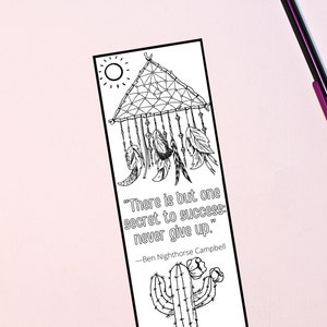 Native American Quotes Coloring Bookmarks Indigenous People Day Craft ...