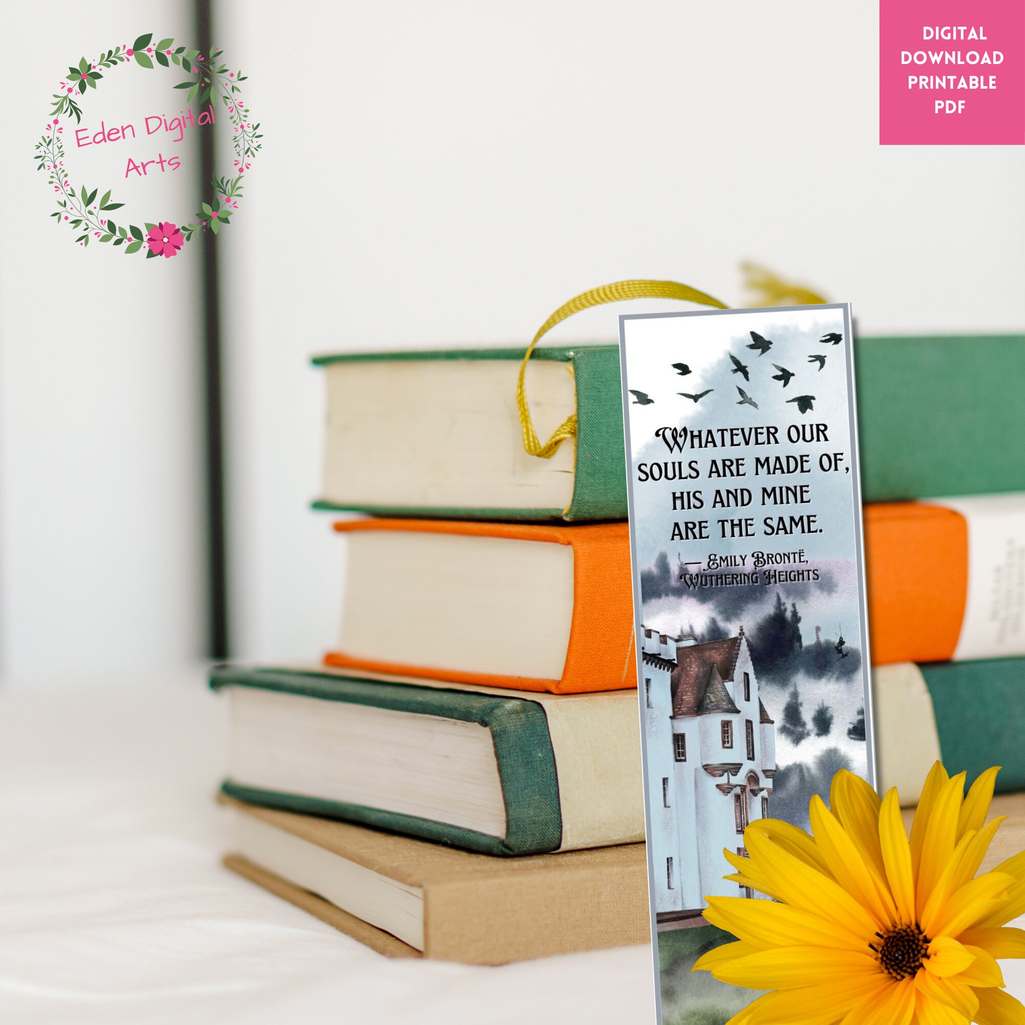 Wuthering Heights Quotes Bookmarks Watercolor Emily Bronte - Etsy