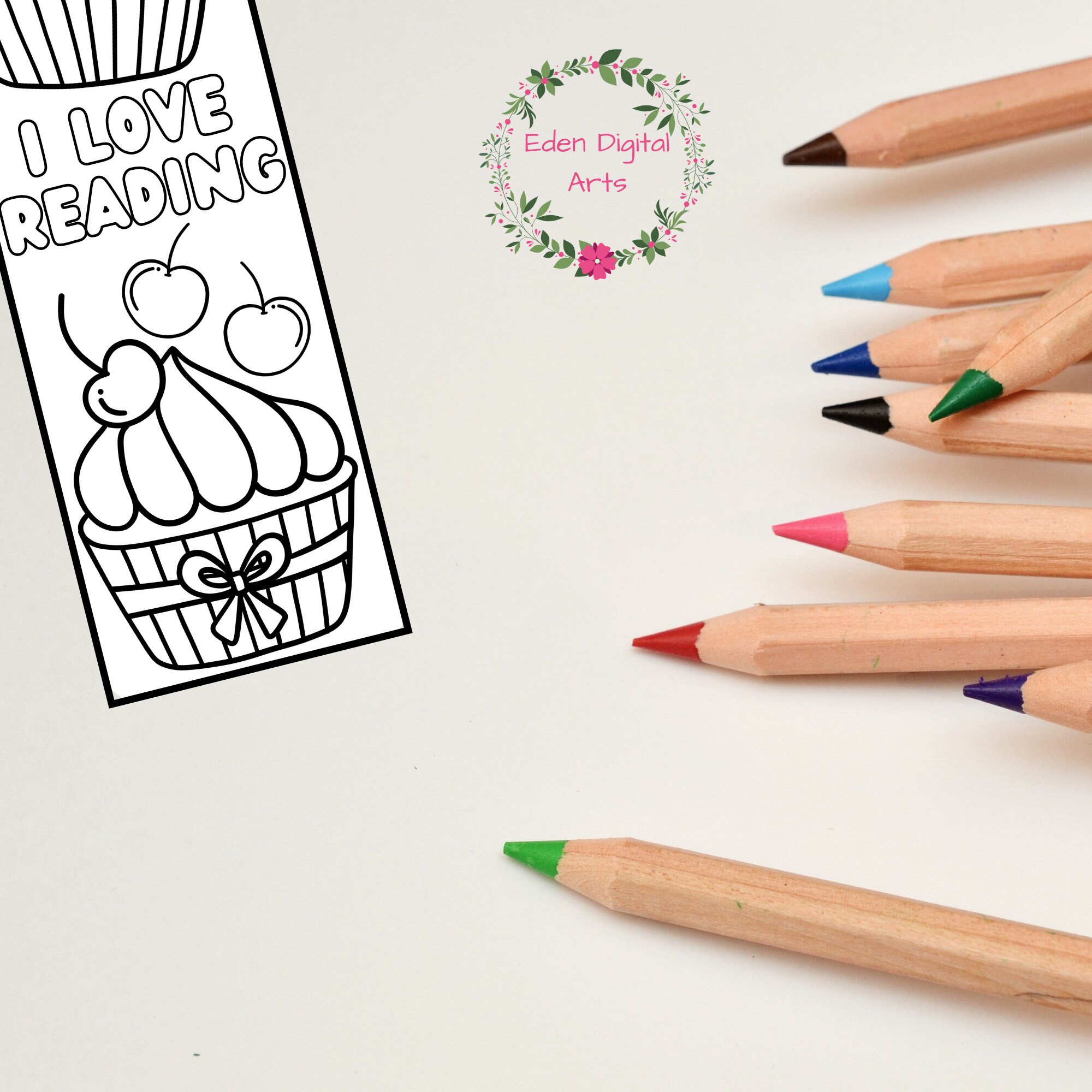 Cupcakes Reading Coloring Bookmarks for Kids, Classroom Students ...