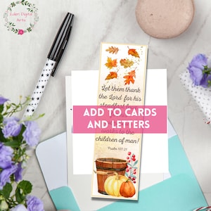 Gratitude Bible Verse Bookmarks Gift Tags Thanksgiving Scripture Fall ...