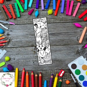 Cute Kawaii Animals Coloring Bookmarks for Kids and Adults, Random Acts ...