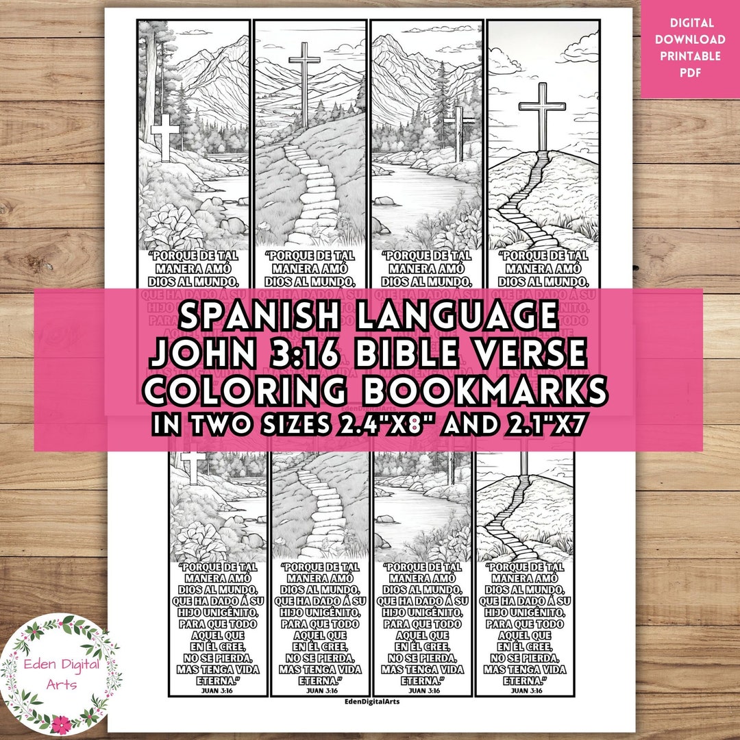 Spanish John 3 16 Bible Verse Coloring Bookmarks En Espanol, Juan 3 16 ...