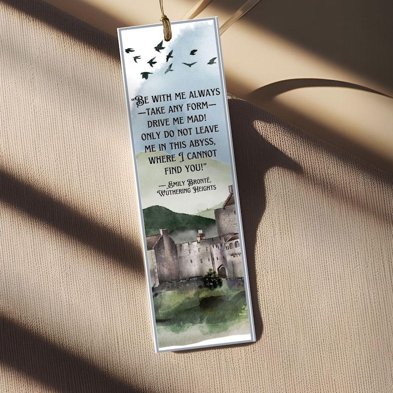 Wuthering Heights Quotes Bookmarks Watercolor Emily Bronte Novel Fan ...