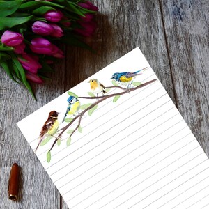 Backyard Birds Writing Paper Printable Stationery Lined and Blank, A4 ...