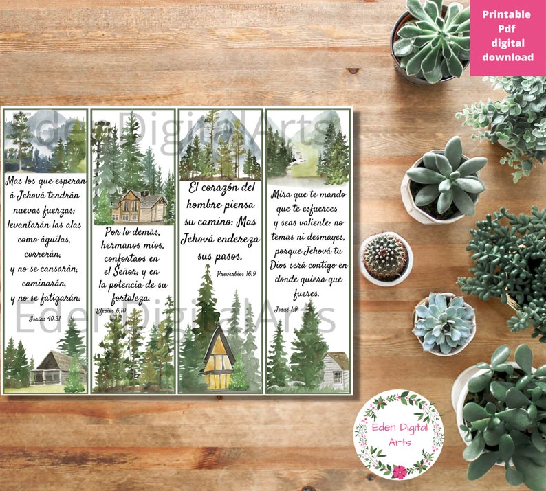 Spanish Bible Verse Bookmarks for Men or Women Christian Gift Tags ...