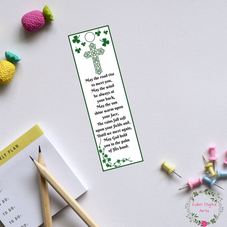 Old Irish Blessings Printable Bookmarks Celtic Cross Prayer - Etsy