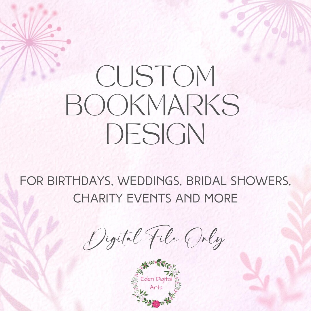 Custom Bookmark Design Personalized Bookmarks for Any Event Party ...