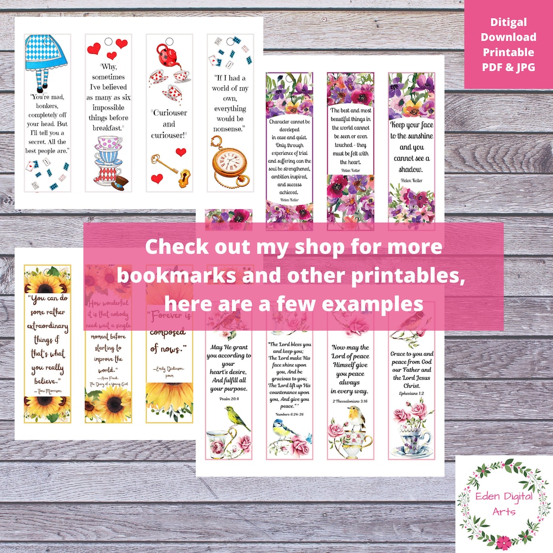 Wuthering Heights Quotes Bookmarks Watercolor Emily Bronte | Etsy