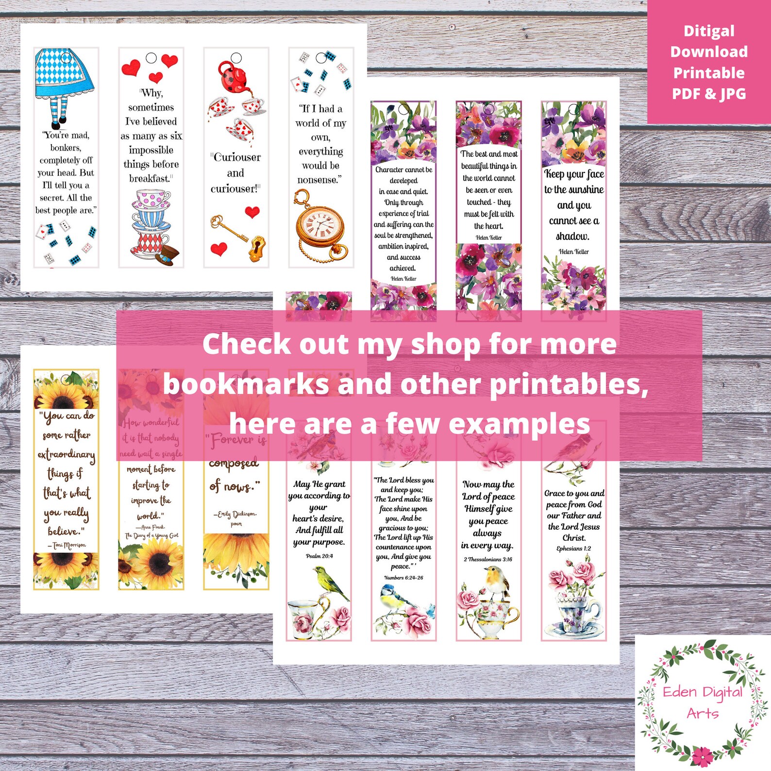 Wuthering Heights Quotes Bookmarks Watercolor Emily Bronte | Etsy