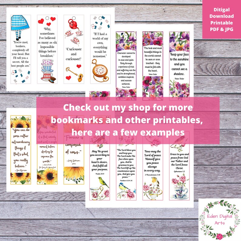 The Great Gatsby Quotes Bookmarks DIY Gift Tags for Novel | Etsy