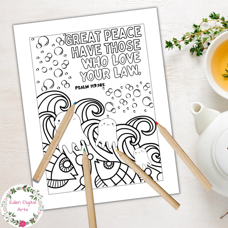 Fun Bible Verse Doodle Coloring Pages for Kids Christian - Etsy