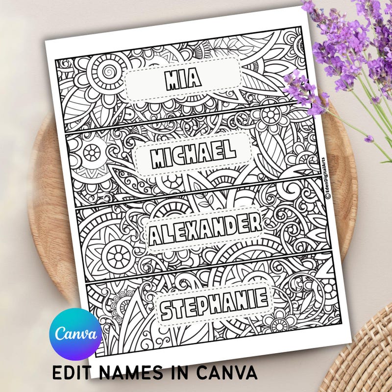 Name Bookmark Template - Etsy UK