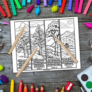 Proverbs Bible Verses Coloring Bookmarks Bible Class Activity Nature ...