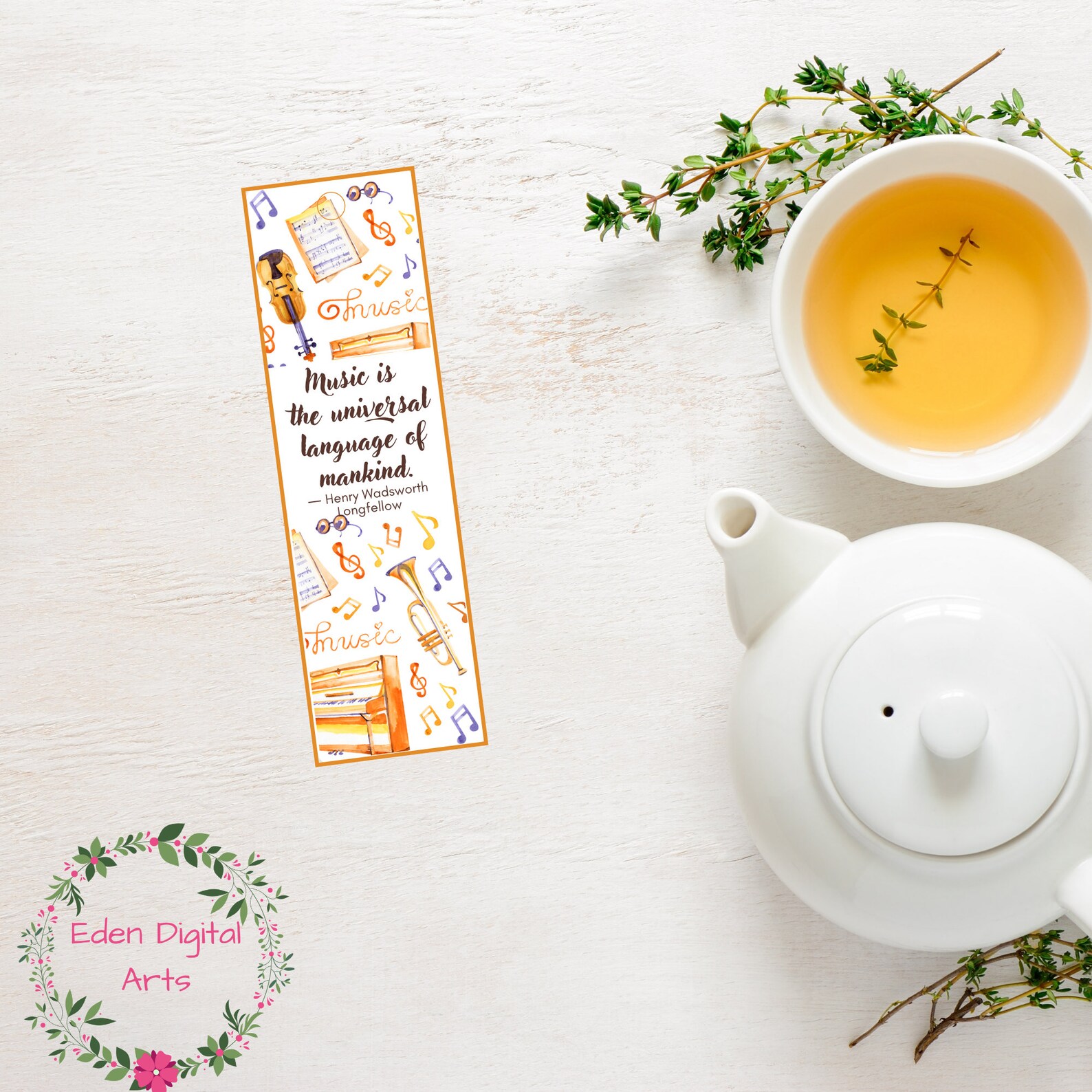 Famous Quotes About Music Bookmarks Musical Inspirational | Etsy