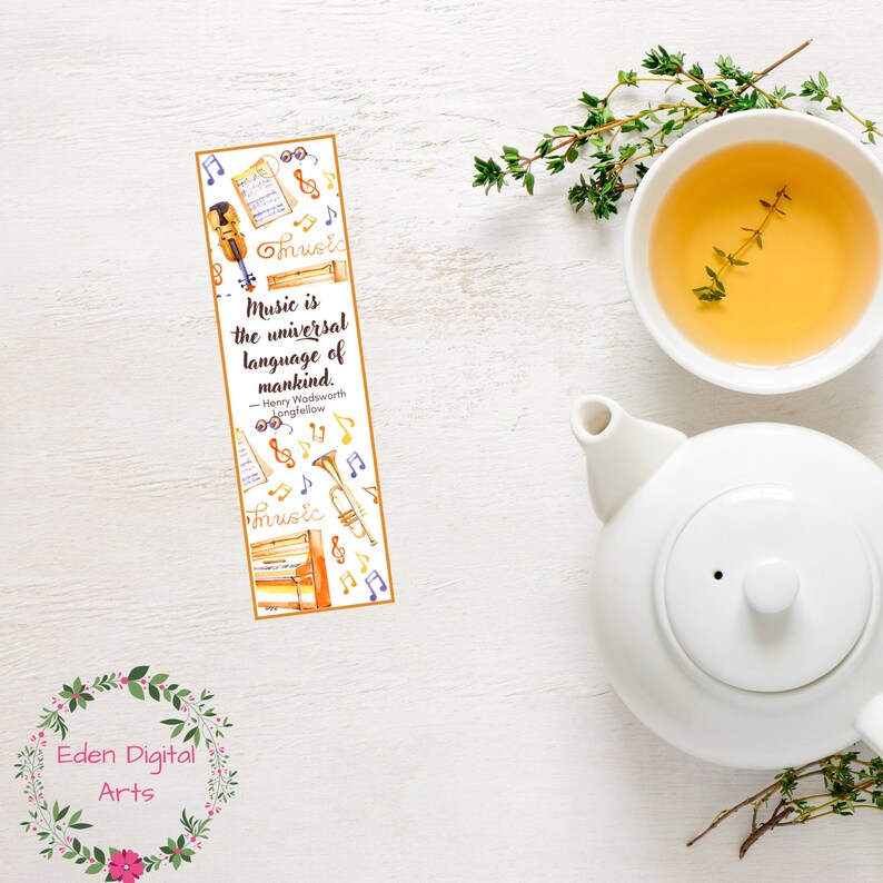 Famous Quotes About Music Bookmarks Musical Inspirational | Etsy