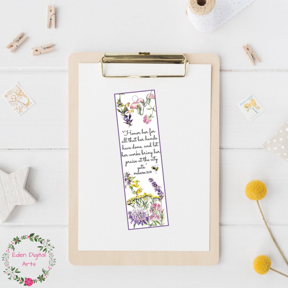 Proverbs 31 Woman Bible Verses Bookmarks With Field - Etsy