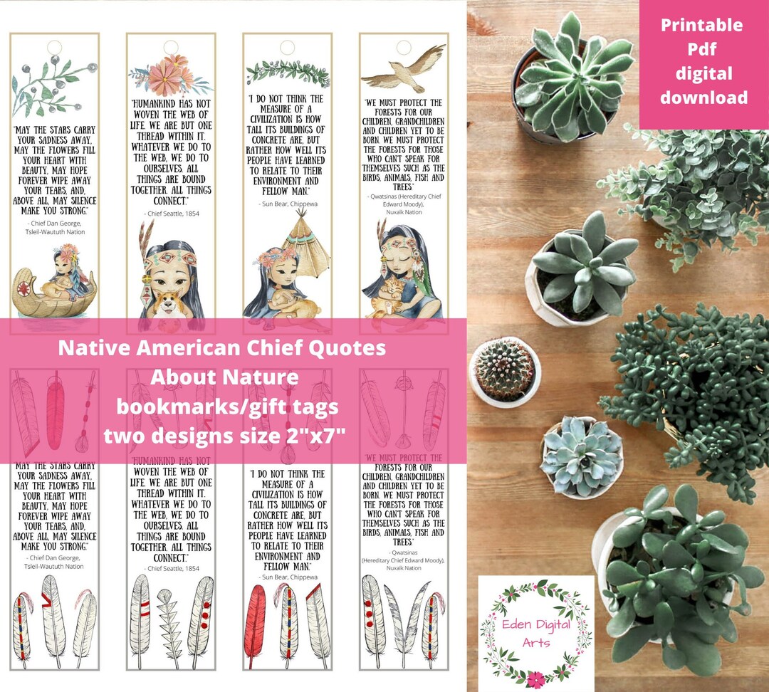 Native American Nations Chief Quotes Bookmarks, Indigenous People Day ...