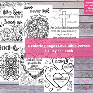 Love Bible Verses Printable Coloring Pages, Color and Memorize ...