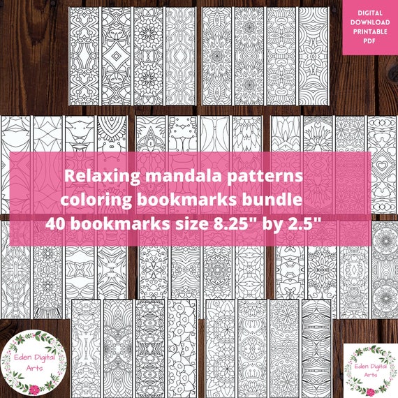 Huge Bundle of 40 Mandala Coloring Bookmarks Geometric Floral - Etsy
