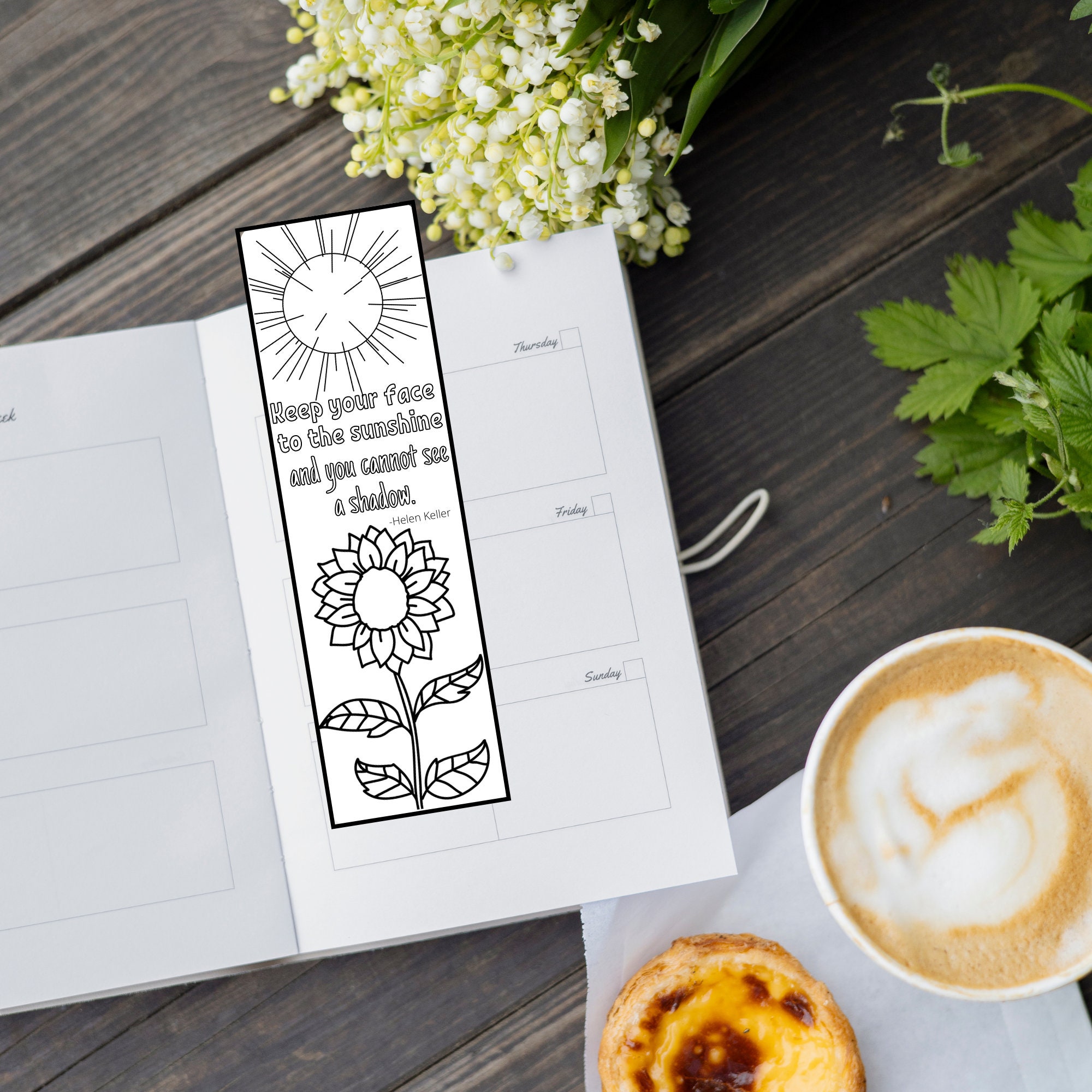 Helen Keller Inspirational Quotes Coloring Bookmarks - Etsy