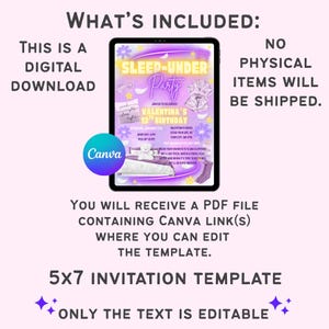 Sleep Under Birthday Party Invitation Template Girl Slumber Sleepover ...