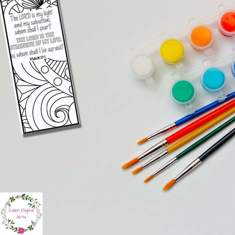 Psalm 27 Coloring Bible Verse Bookmarks KJV Scripture - Etsy