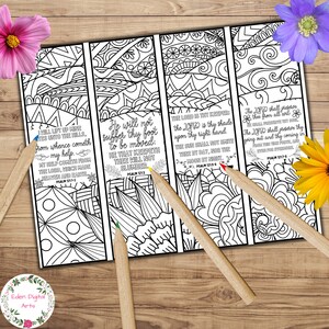 Psalm 121 Coloring Bible Verse Bookmarks, KJV Scripture Christian ...