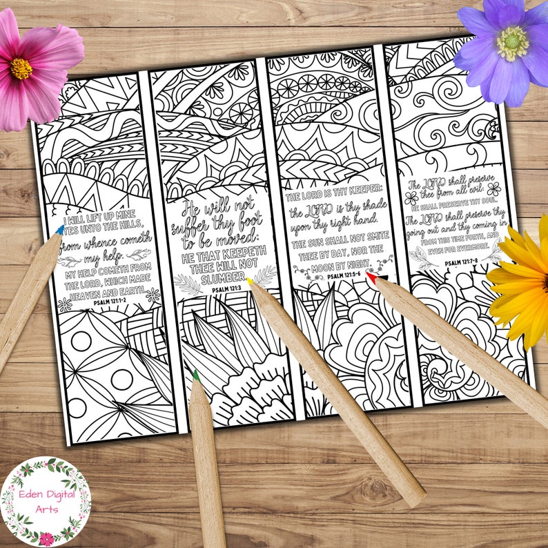 Psalm 121 Coloring Bible Verse Bookmarks KJV Scripture - Etsy UK