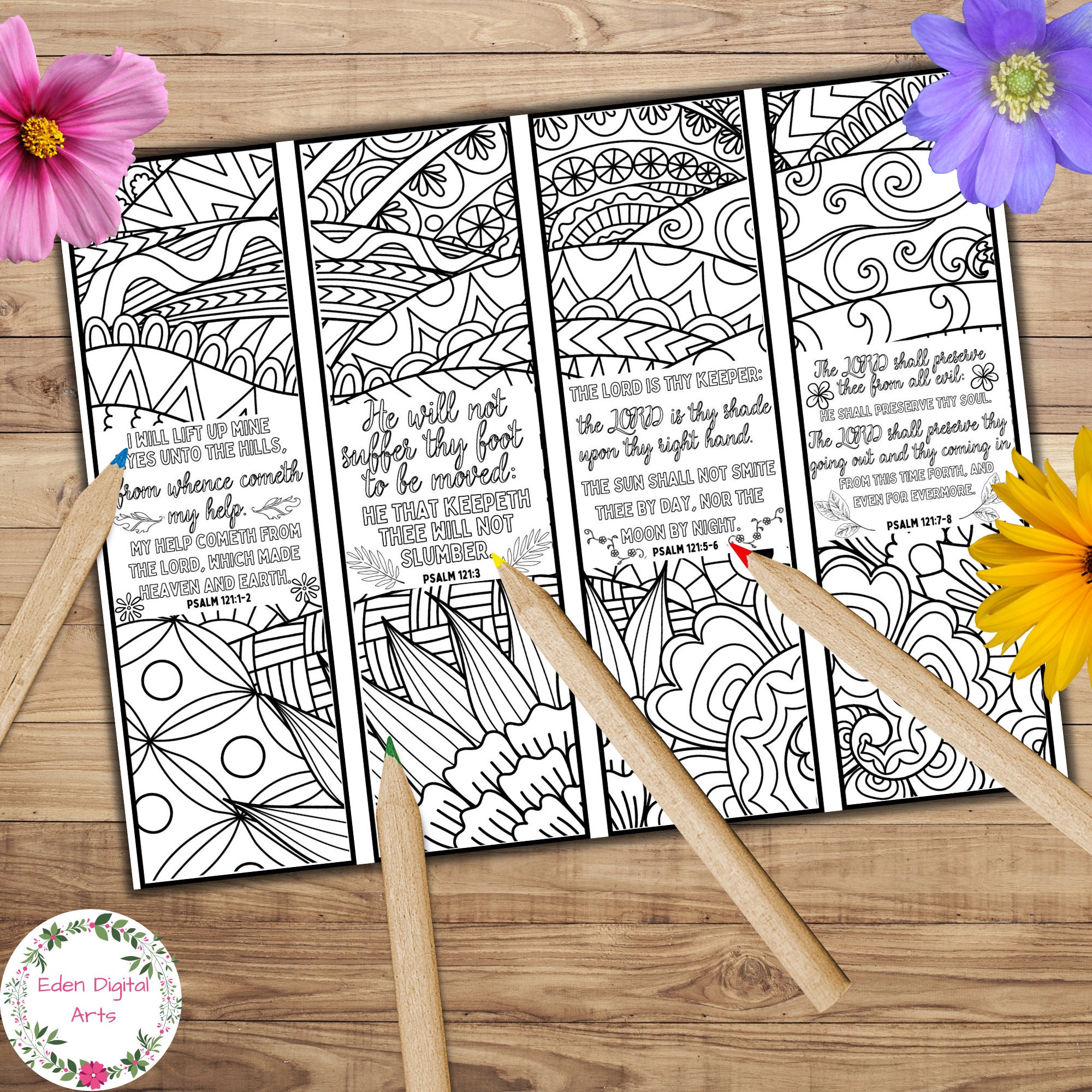 Psalm 121 Coloring Bible Verse Bookmarks KJV Scripture - Etsy UK