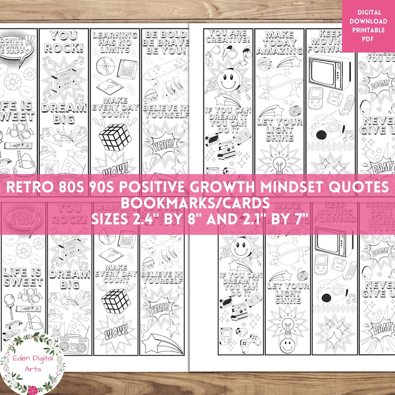 Retro 80s 90s Coloring Bookmarks Comics Pop Art Colouring - Etsy