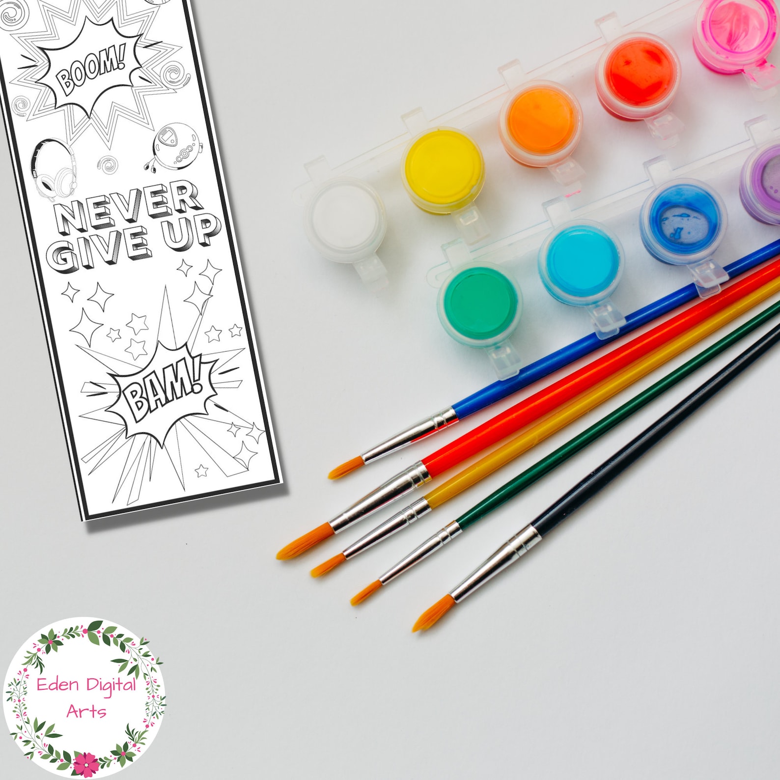 Retro 80s 90s Coloring Bookmarks Comics Pop Art Party Favors Classroom ...