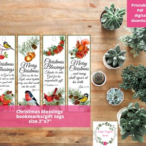Christmas Bible Verse Bookmarks With Birds, Printable Scripture ...