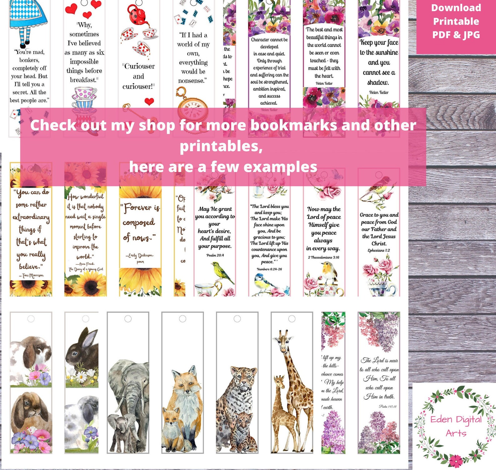 Cute Kawaii Animals Coloring Bookmarks for Kids and Adults, Random Acts ...