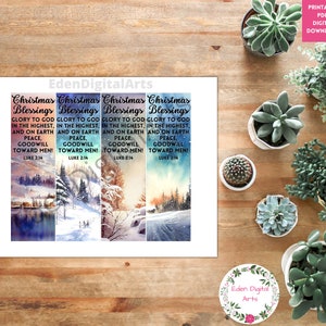 Christmas Bible Verse Bookmarks , Printable Scripture Blessing and ...