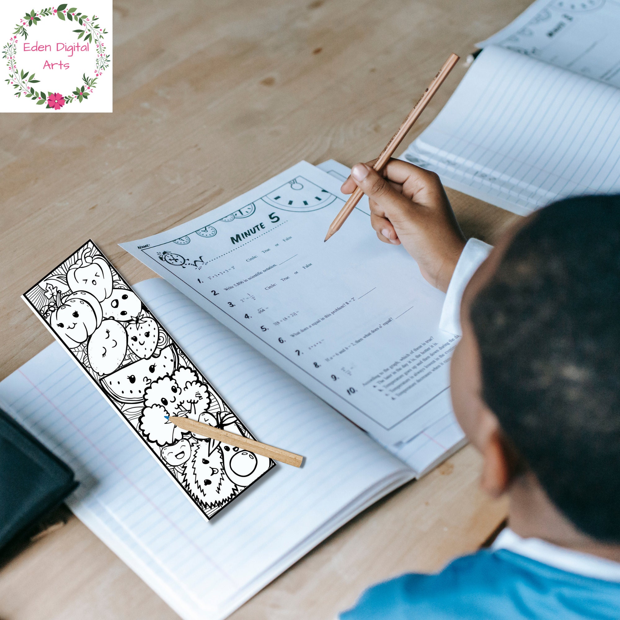 Cute Kawaii Fruit Coloring Bookmarks for Kids or Adults - Etsy