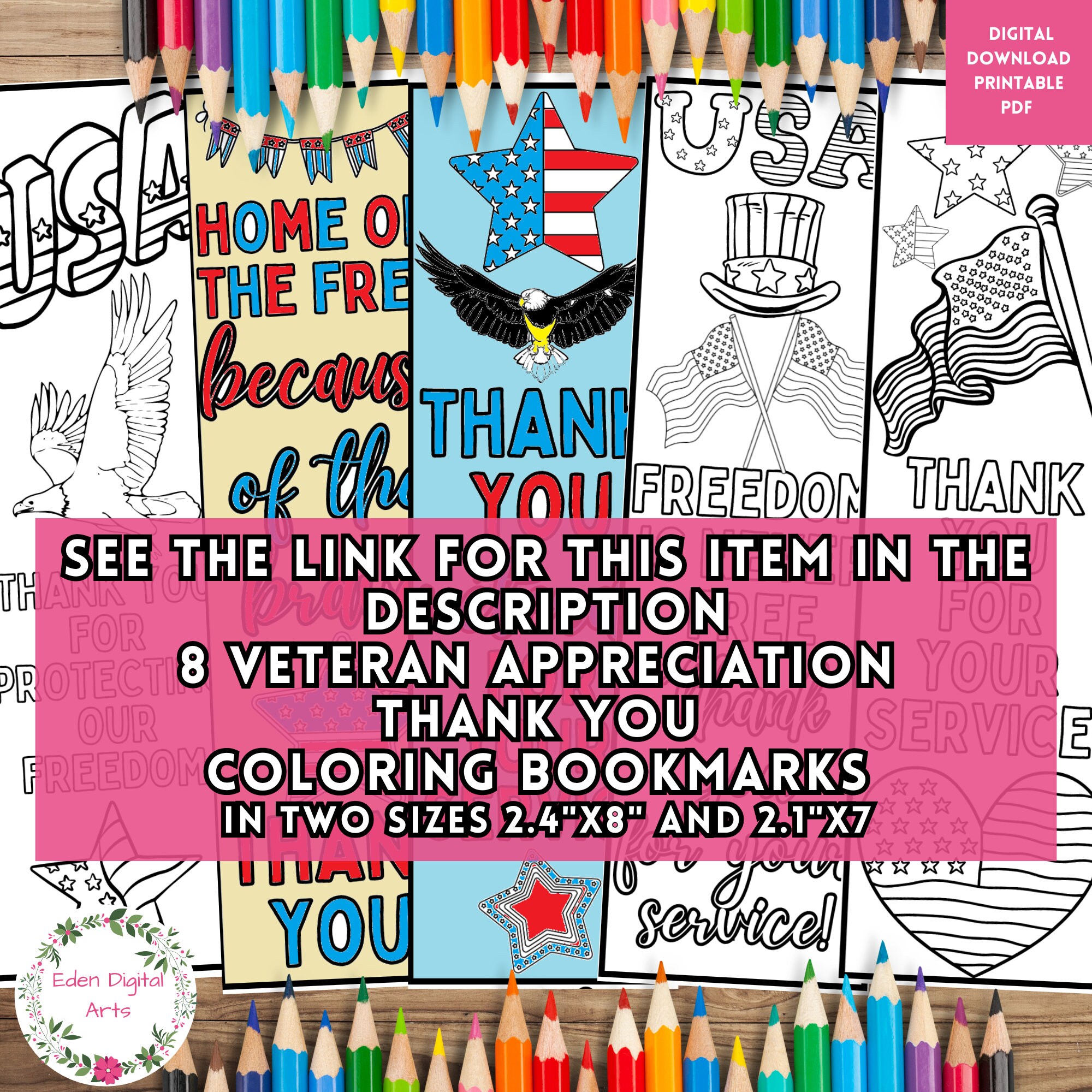 Veteran's Day Thank You Coloring Cards, Patriotic Color Your Own DIY ...