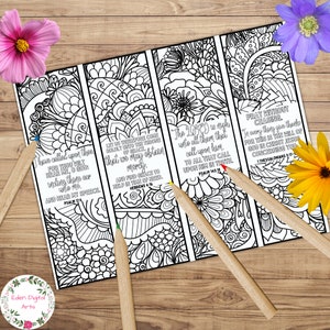 Prayer Scripture Coloring Bookmarks, KJV Bible Verses About Praying ...