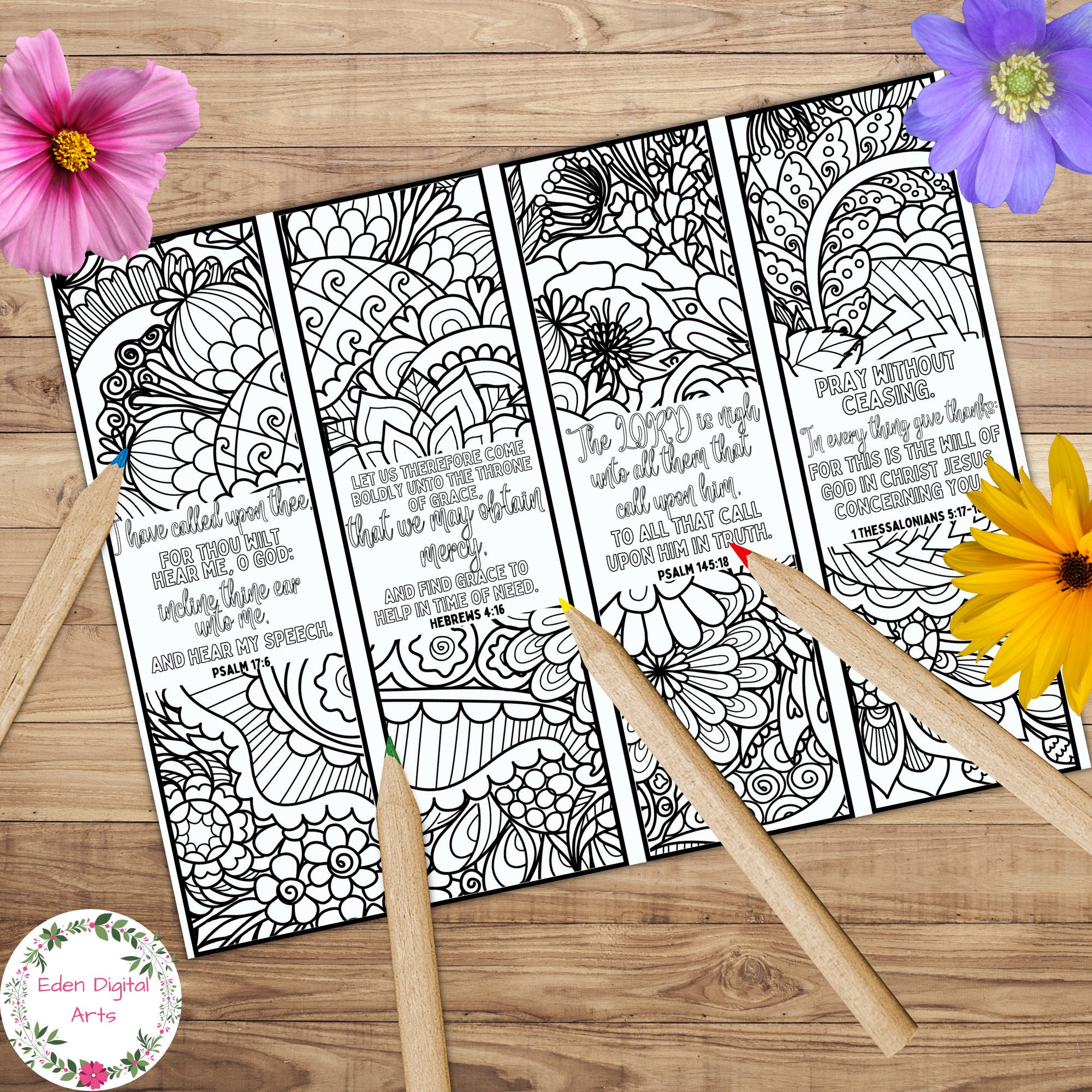 Prayer Scripture Coloring Bookmarks KJV Bible Verses About - Etsy