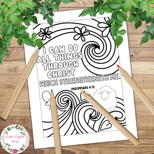 Fun Bible Verse Doodle Coloring Pages for Kids, Christian Scripture and ...