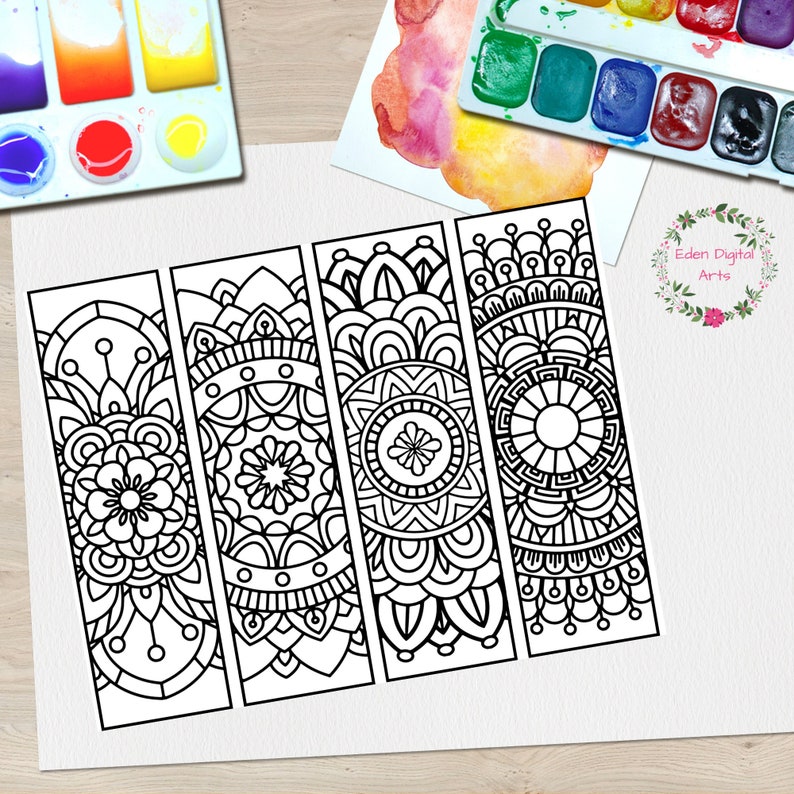 Mandala Coloring Bookmarks Page for Teens and Adults Printable - Etsy