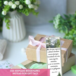 Spanish Bible Verse Bookmarks for Men or Women Christian Gift Tags ...